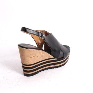 PHIL GATIÈR by REPO | Shoes | Italian Black Leather Slingback Wedge ...